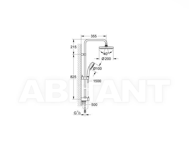 Душевая система New Tempesta Cosmop. System серебрянная Grohe 27394000 ...